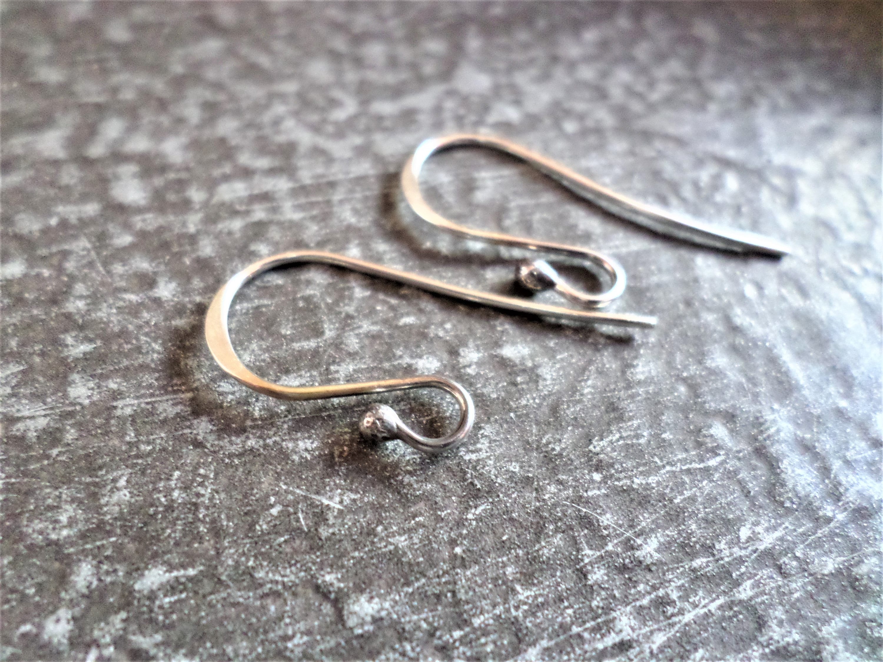 Sterling Silver Ball End Ear Wires Hand-forged - Etsy