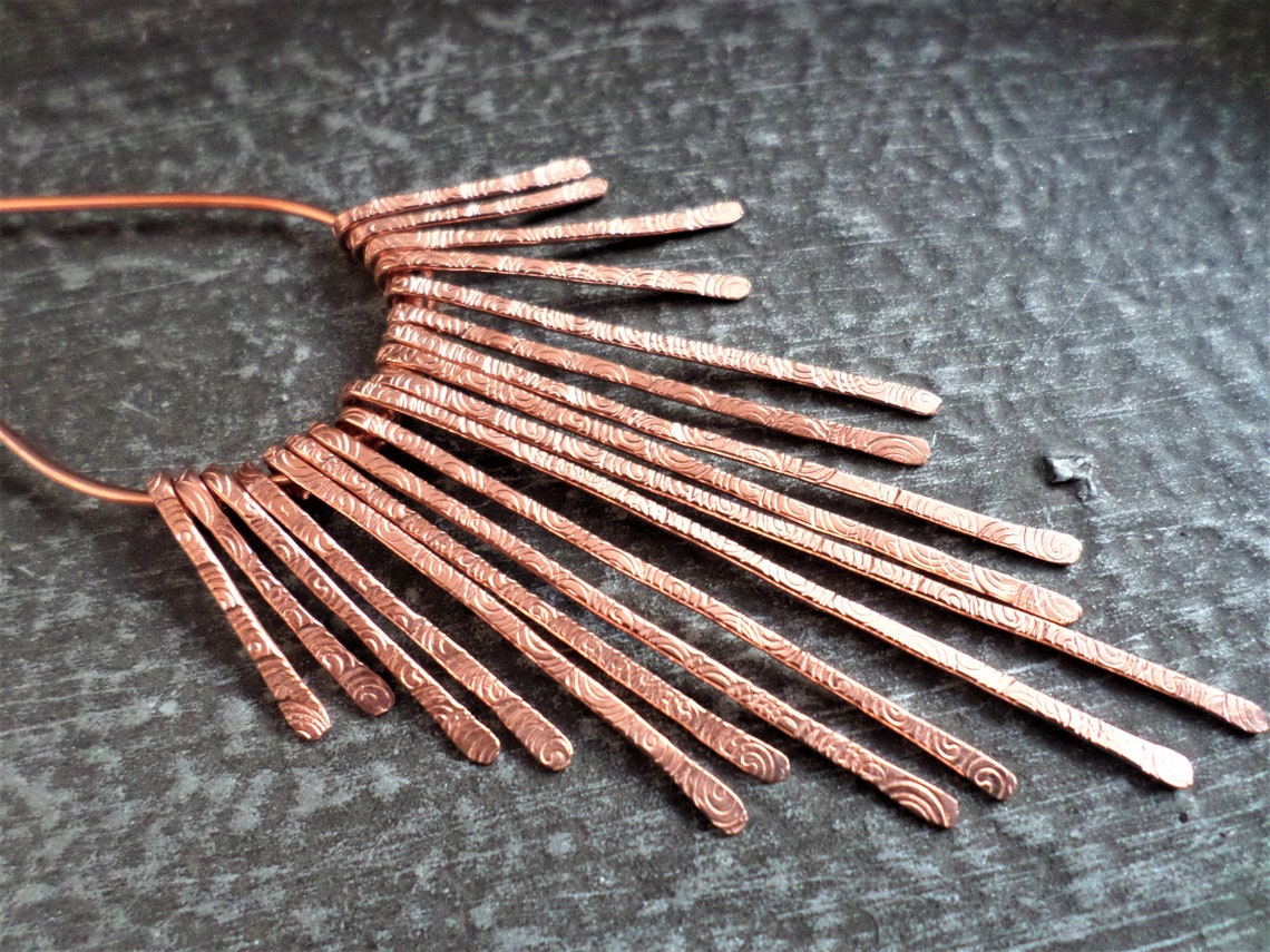 Patterned Graduating Paddle Set 14g Sterling Silver Oxidized | Etsy