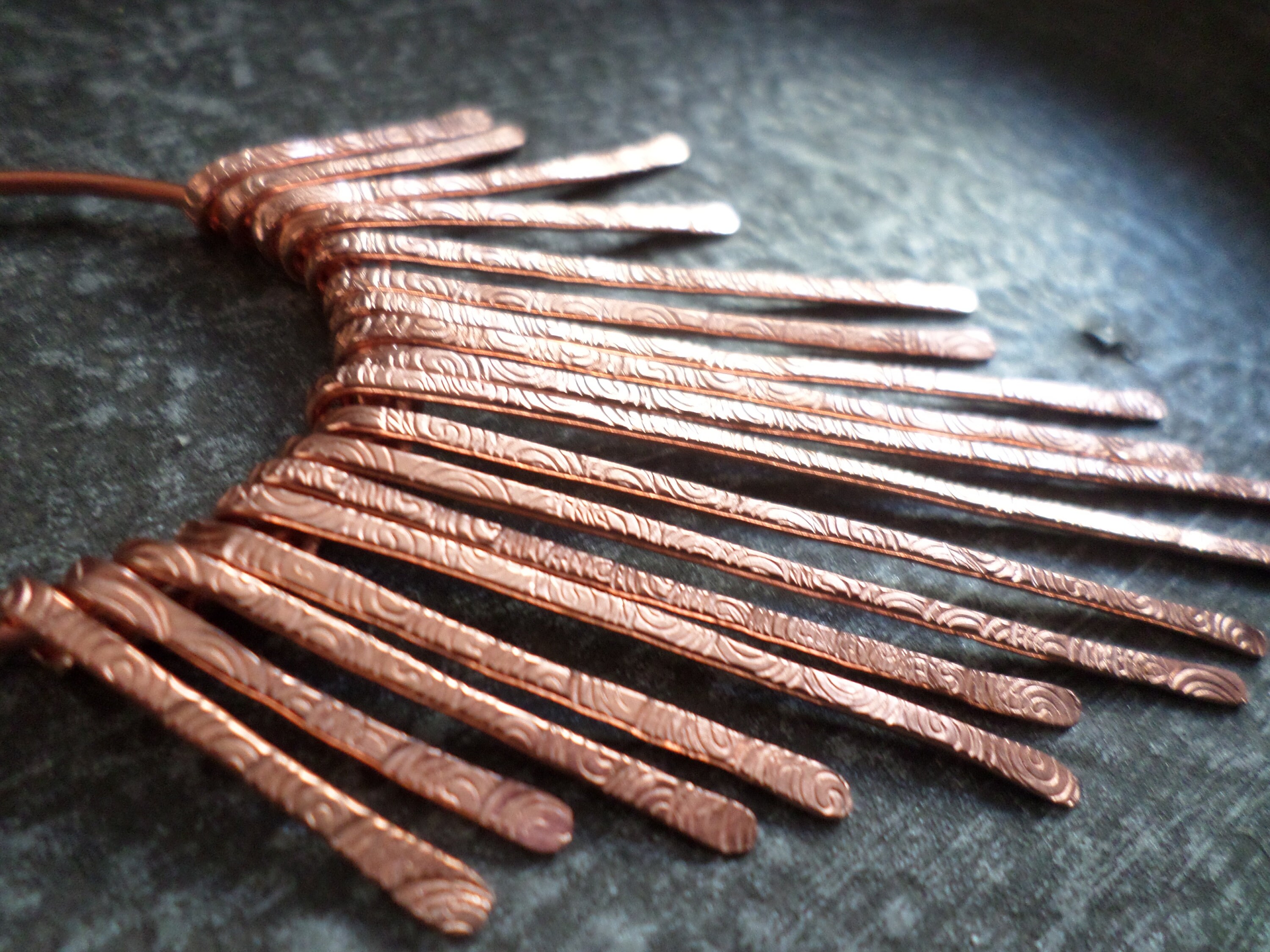 Patterned Graduating Paddle Set 14g Sterling Silver Oxidized | Etsy