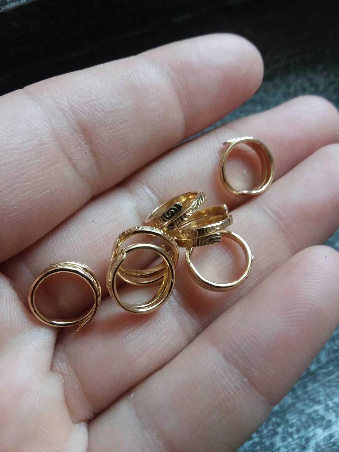 Handmade Stamped Split Rings 12mm /choose From Sterling - Etsy