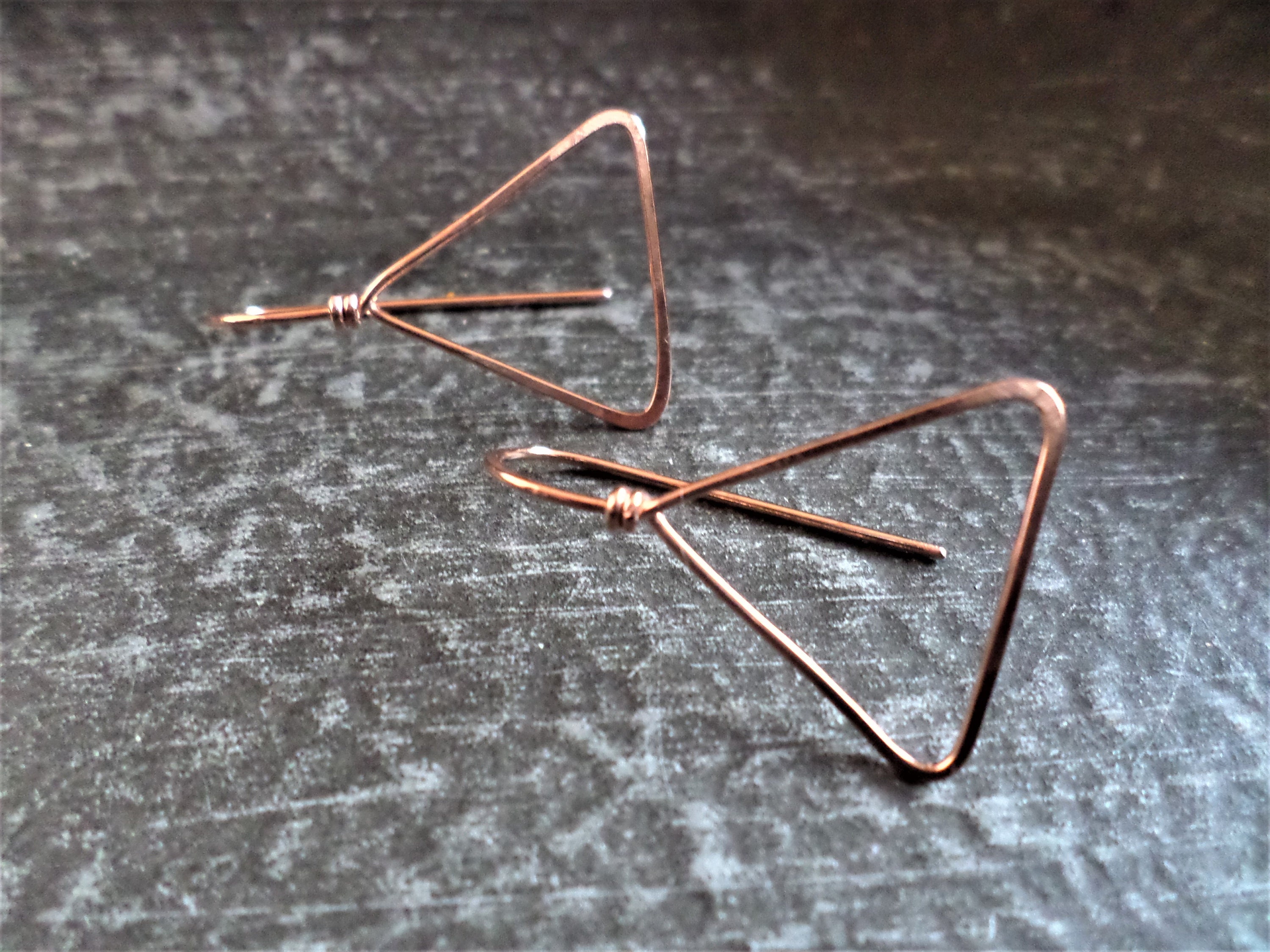 Triangle Ear Wires Choose From Sterling Silver, Copper, Nugold ...