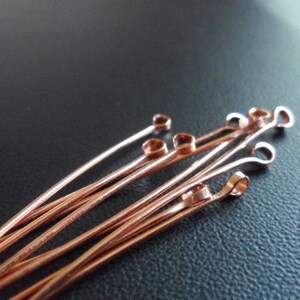 Flat Loop Eye Pins Choose From Sterling Silver, Copper, Oxidized Copper ...