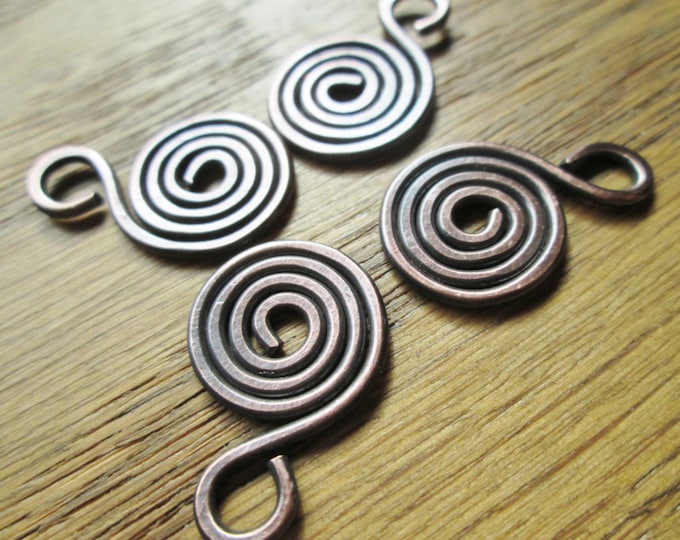 Hand Forged Swirl Connectors Sterling Silver Oxidized - Etsy