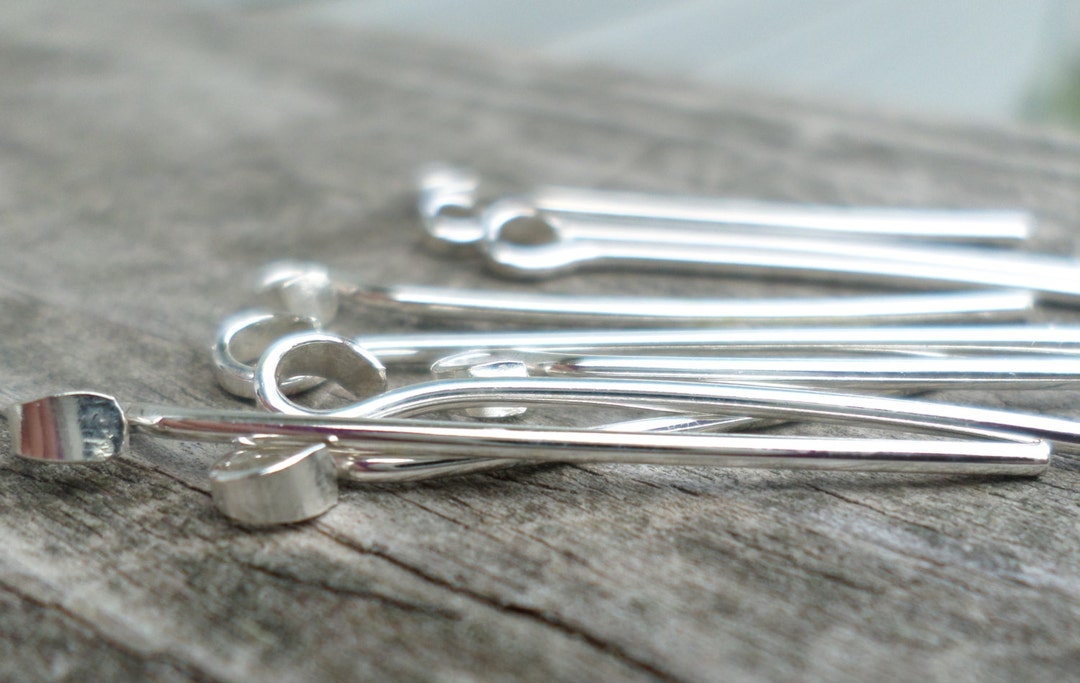 Flat Loop Eye Pins Choose From Sterling Silver, Copper, Oxidized Copper ...