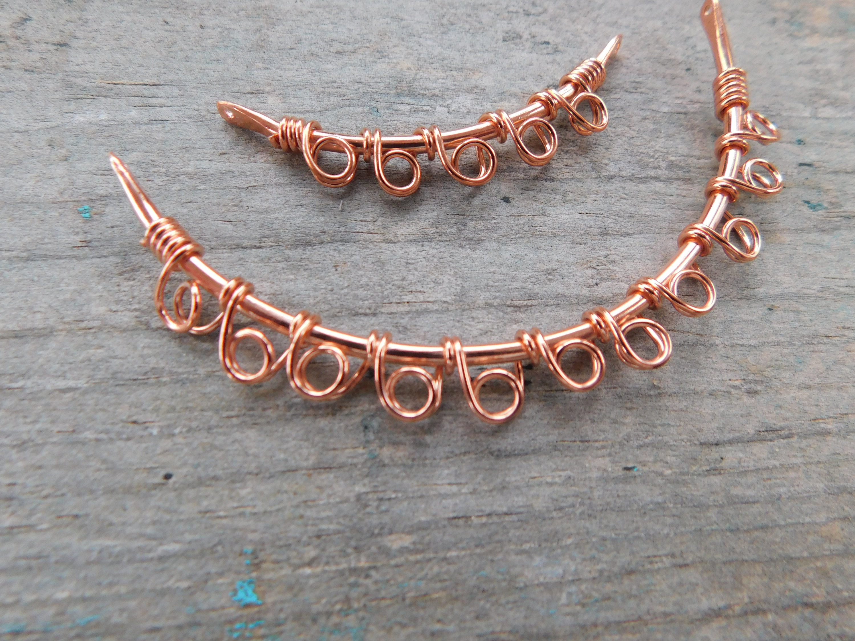 Curved Connector Bar With Loops 2pc Choose From Copper, Oxidized Copper ...