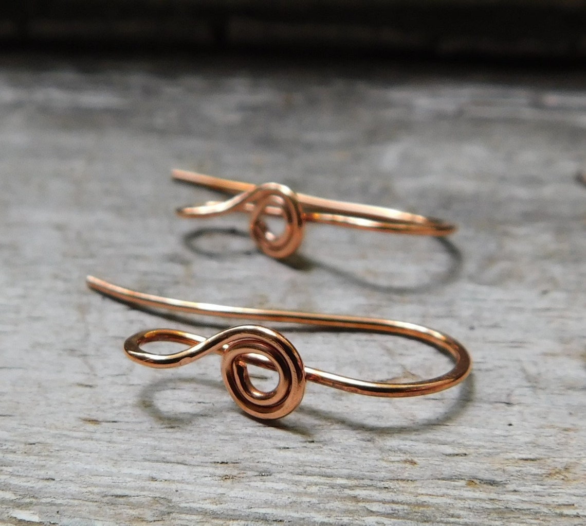 Swirl Hook Ear Wires Handmade Sterling Silver, Copper, Stainless Steel ...