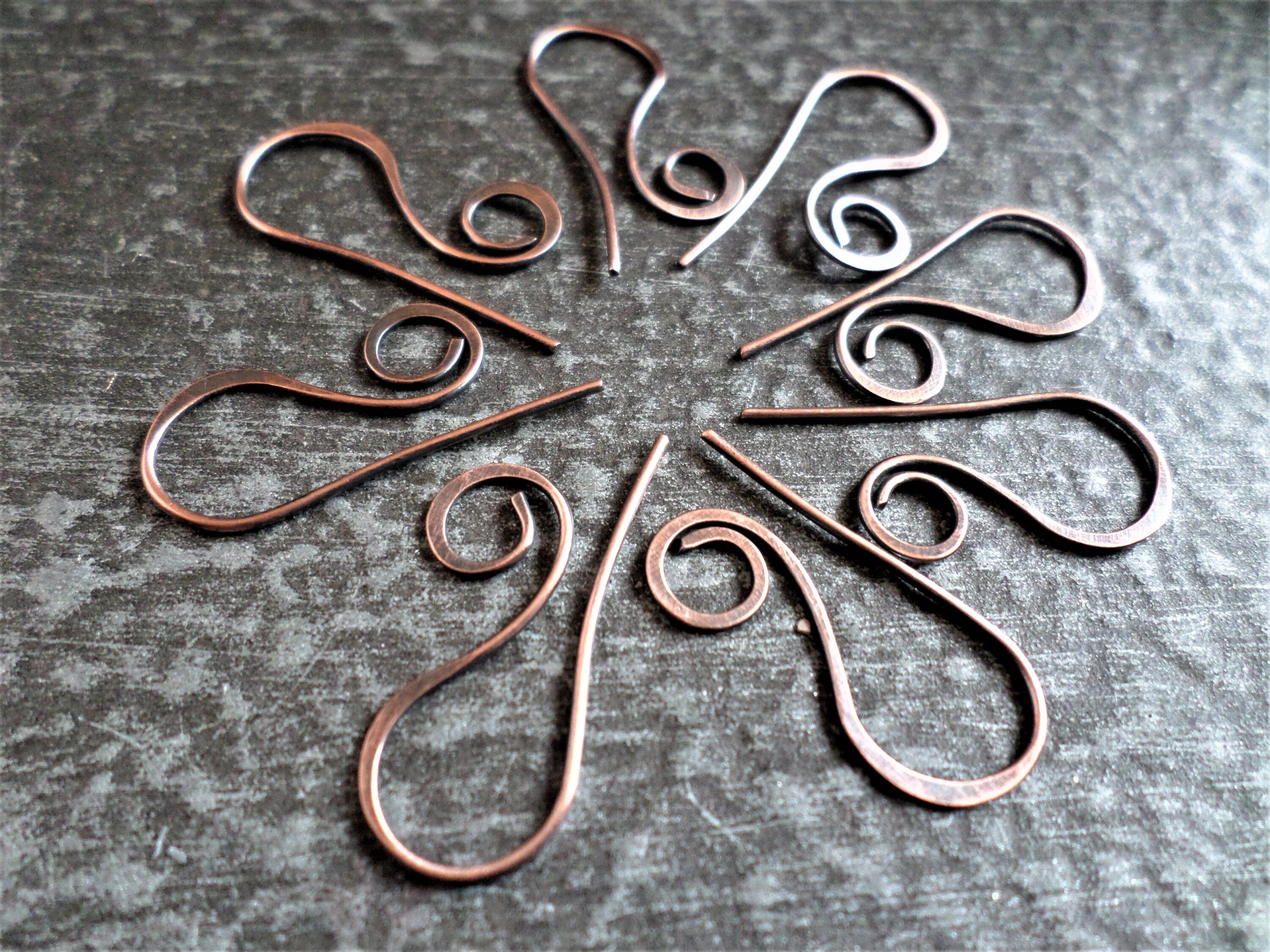 Swirl Hook Ear Wires Handmade Sterling Silver, Copper, Stainless Steel ...