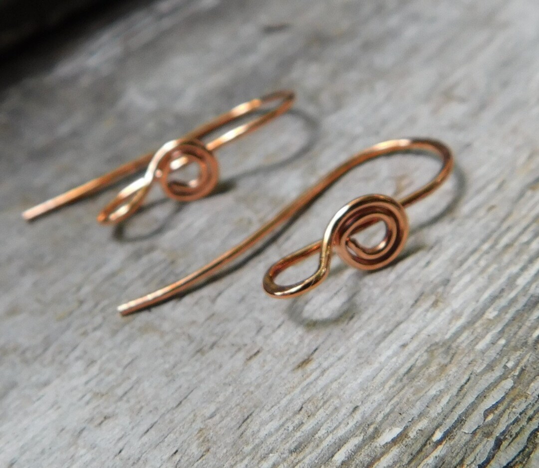 Swirl Hook Ear Wires Handmade Sterling Silver, Copper, Stainless Steel ...