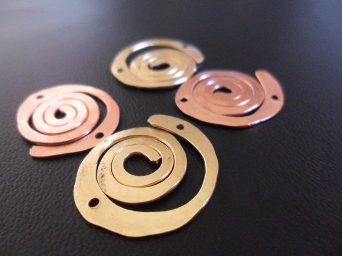 Hand Forged Swirl Connectors Sterling Silver Oxidized - Etsy