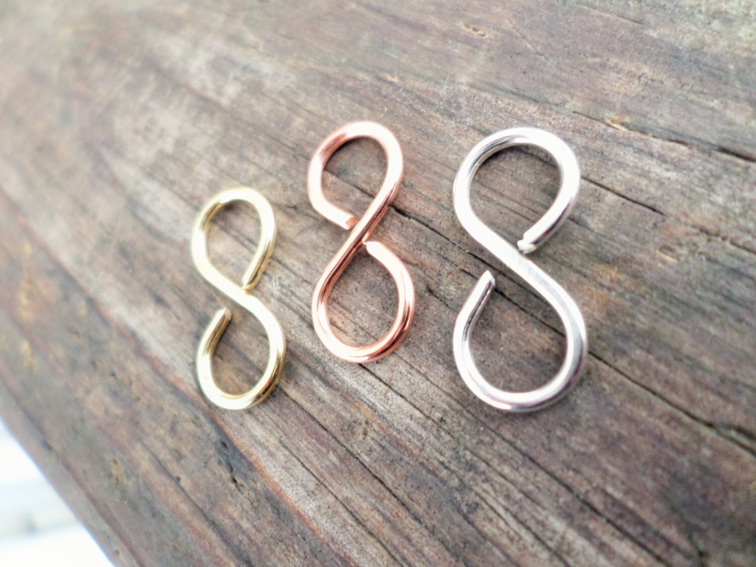 Small S Hooks Handmade Sterling Silver Copper Oxidized - Etsy