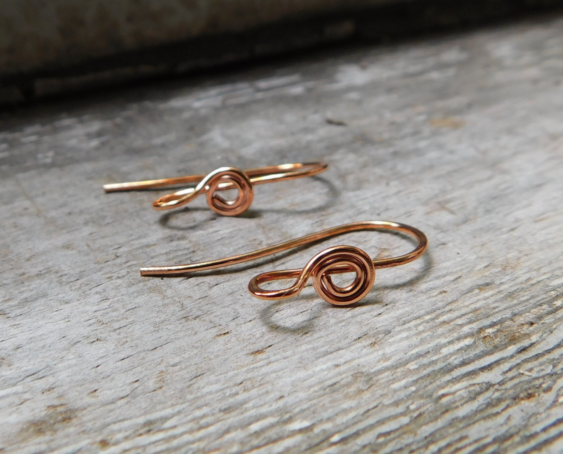 Swirl Hook Ear Wires Handmade Sterling Silver, Copper, Stainless Steel ...