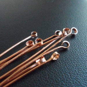 Flat Loop Eye Pins Choose From Sterling Silver, Copper, Oxidized Copper ...