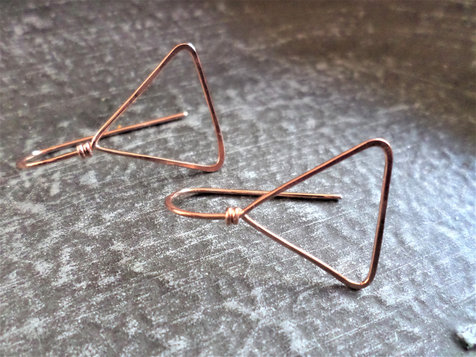 Triangle Ear Wires Choose From Sterling Silver, Copper, Nugold ...