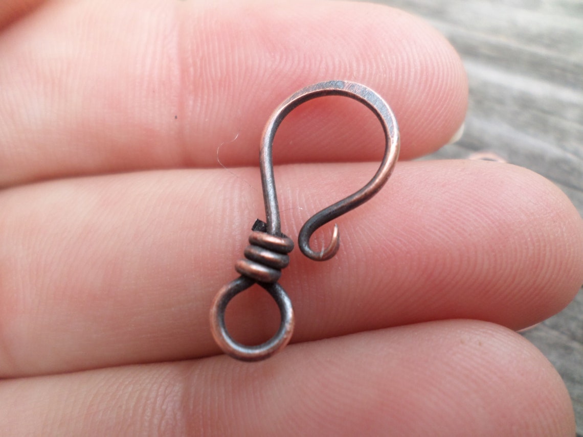 Hook Clasp Handmade Choose From Copper, Oxidized Copper, Nugold ...