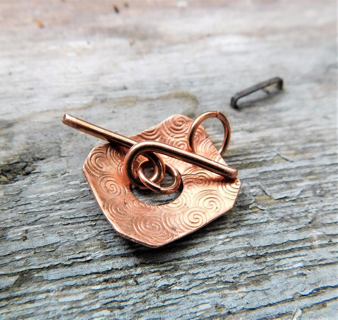 Artisan Limited Edition Toggle Clasp, Hand Stamped Toggle, Copper ...