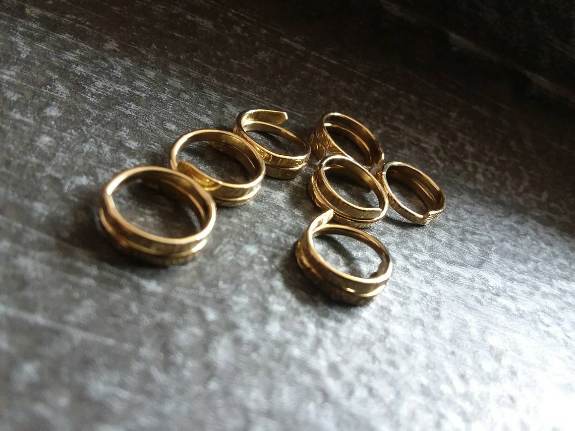 Handmade Stamped Split Rings 12mm /choose From Sterling - Etsy