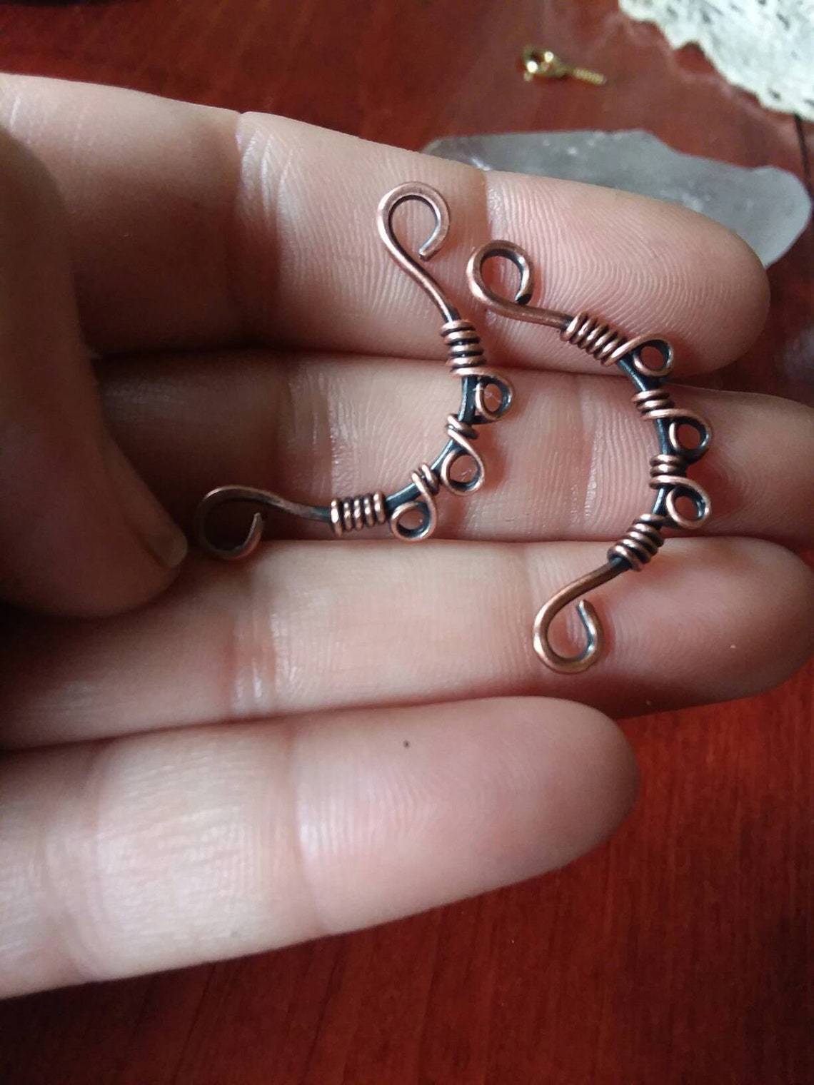 Curved Connector Bar With Three Loops 2pc Choose From Copper, Oxidized ...