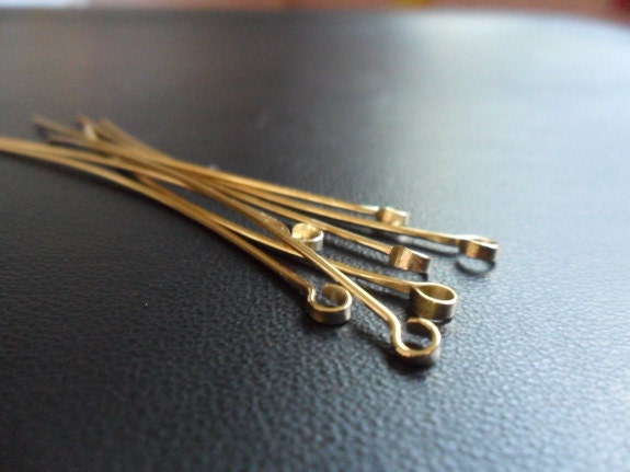 Flat Loop Eye Pins Sterling Silver Copper Oxidized Copper or | Etsy