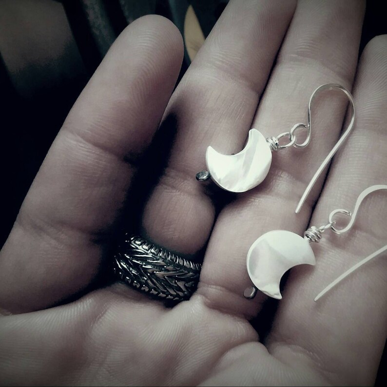 Sterling Silver Moon Goddess Earrings With Handmade Gift Pouch | Etsy
