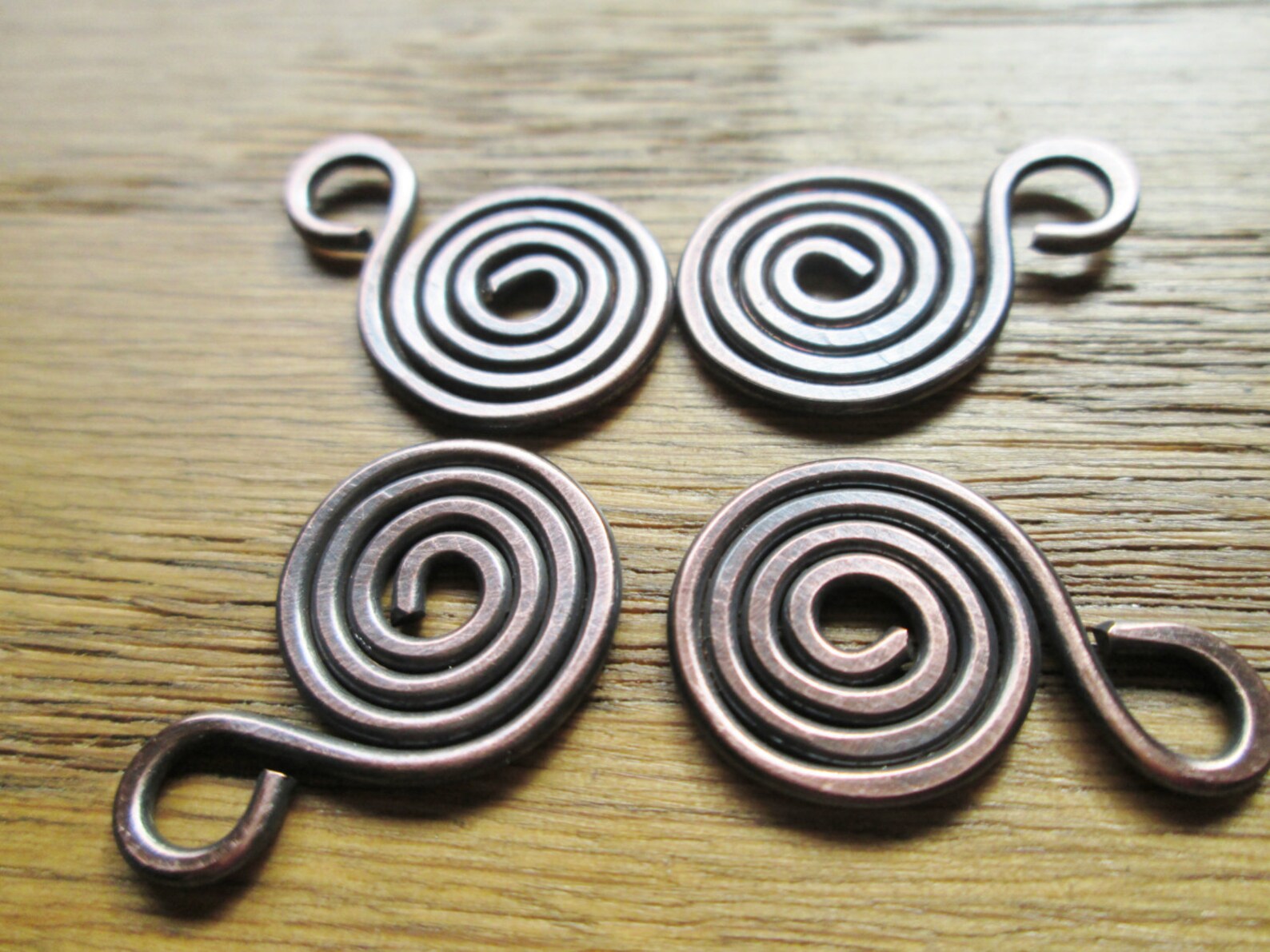 Swirl Charms in Copper, Oxidized Copper, Nugold or Sterling Silver 15mm ...