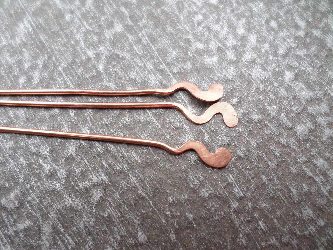 Squiggle Pins Hand Forged 10pcs 20g Sterling Silver, Oxidized Sterling ...