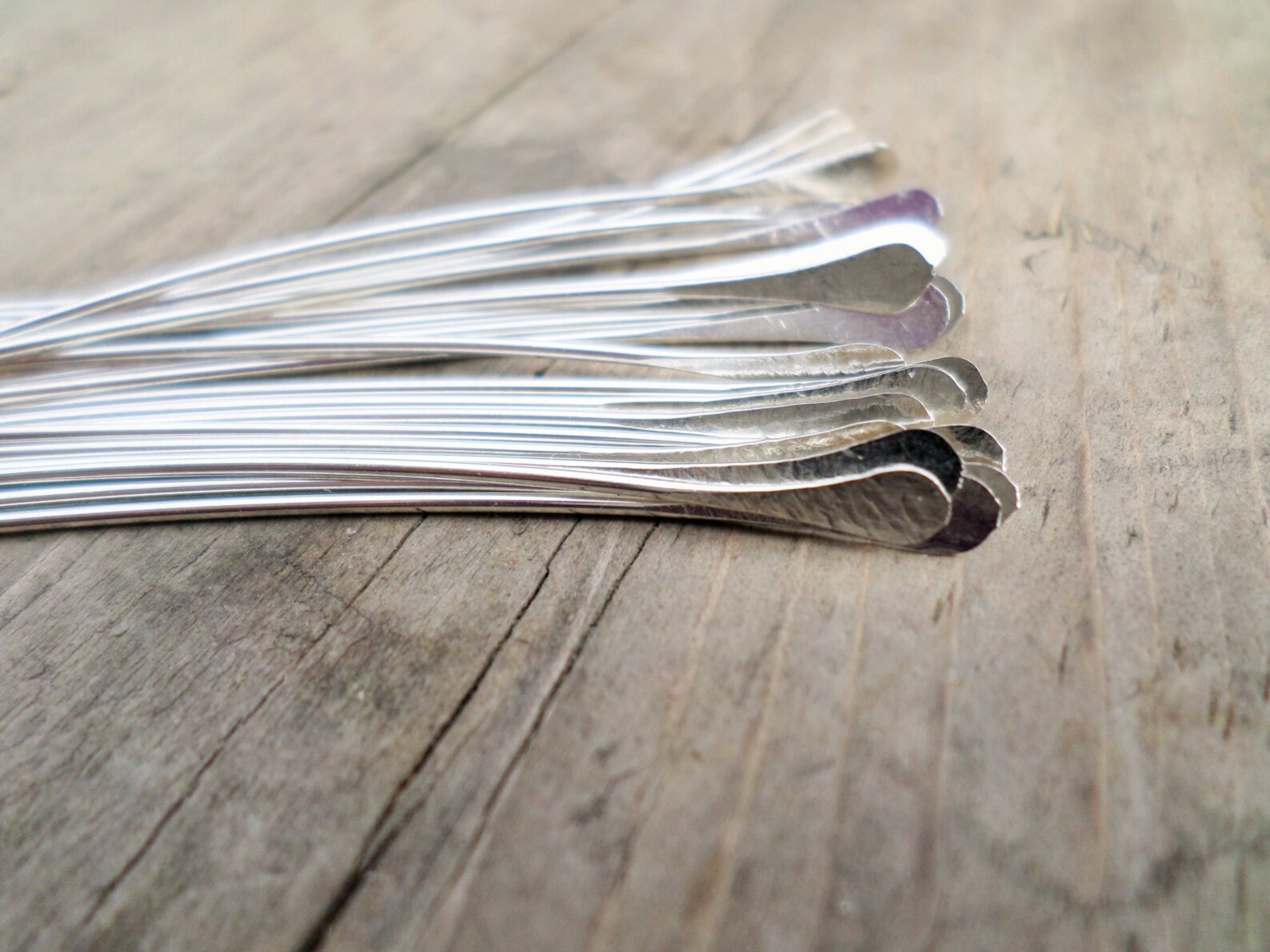 Paddle Pins Hand Forged 10pcs 20g Sterling Silver, Stainless, Oxidized ...