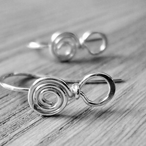 Swirl Loop Ear Wires Choose From Sterling Silver, Oxidized Sterling ...