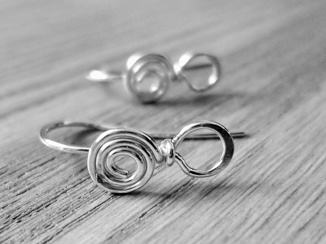 Swirl Loop Ear Wires Choose From Sterling Silver Oxidized | Etsy