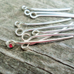 Flat Loop Eye Pins Choose From Sterling Silver, Copper, Oxidized Copper ...