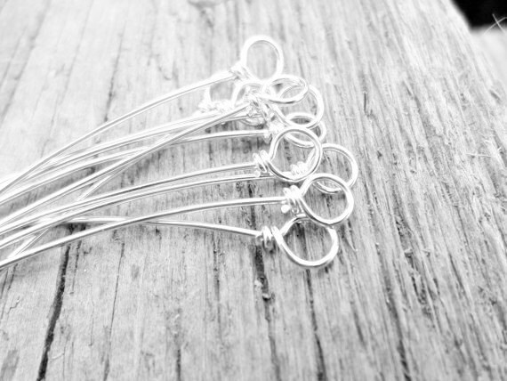 Wrapped Loop Eye pins Choose From Copper Oxidized Copper | Etsy