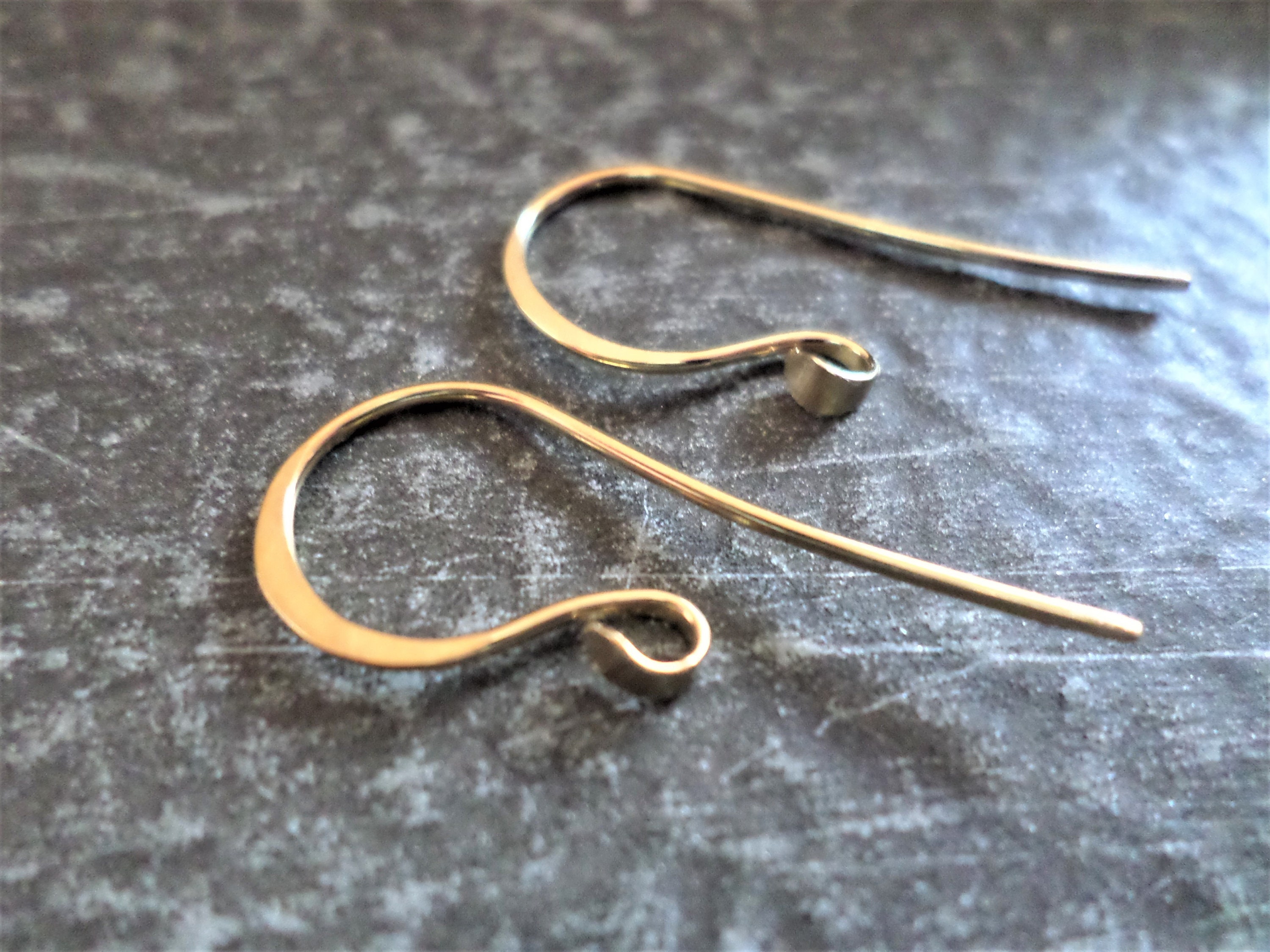 Flat Loop Hook Ear Wires Handmade Sterling Silver, Oxidized Sterling ...
