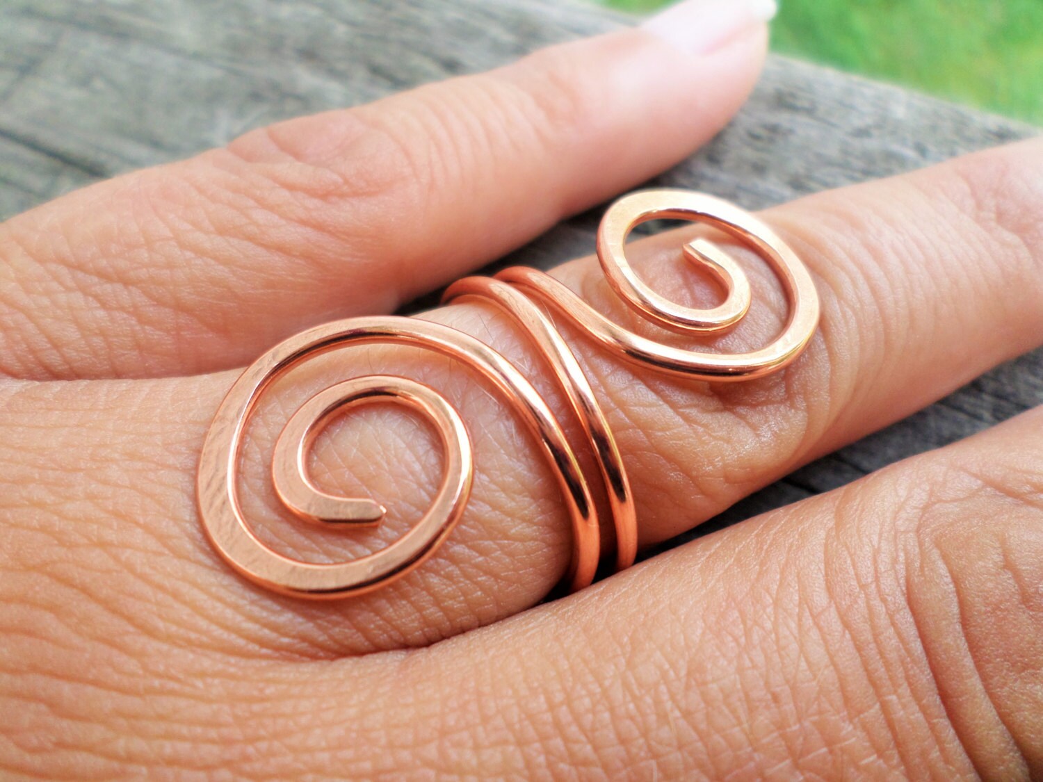Ladies Open Swirl Ring Choose From Sterling Silver Copper | Etsy