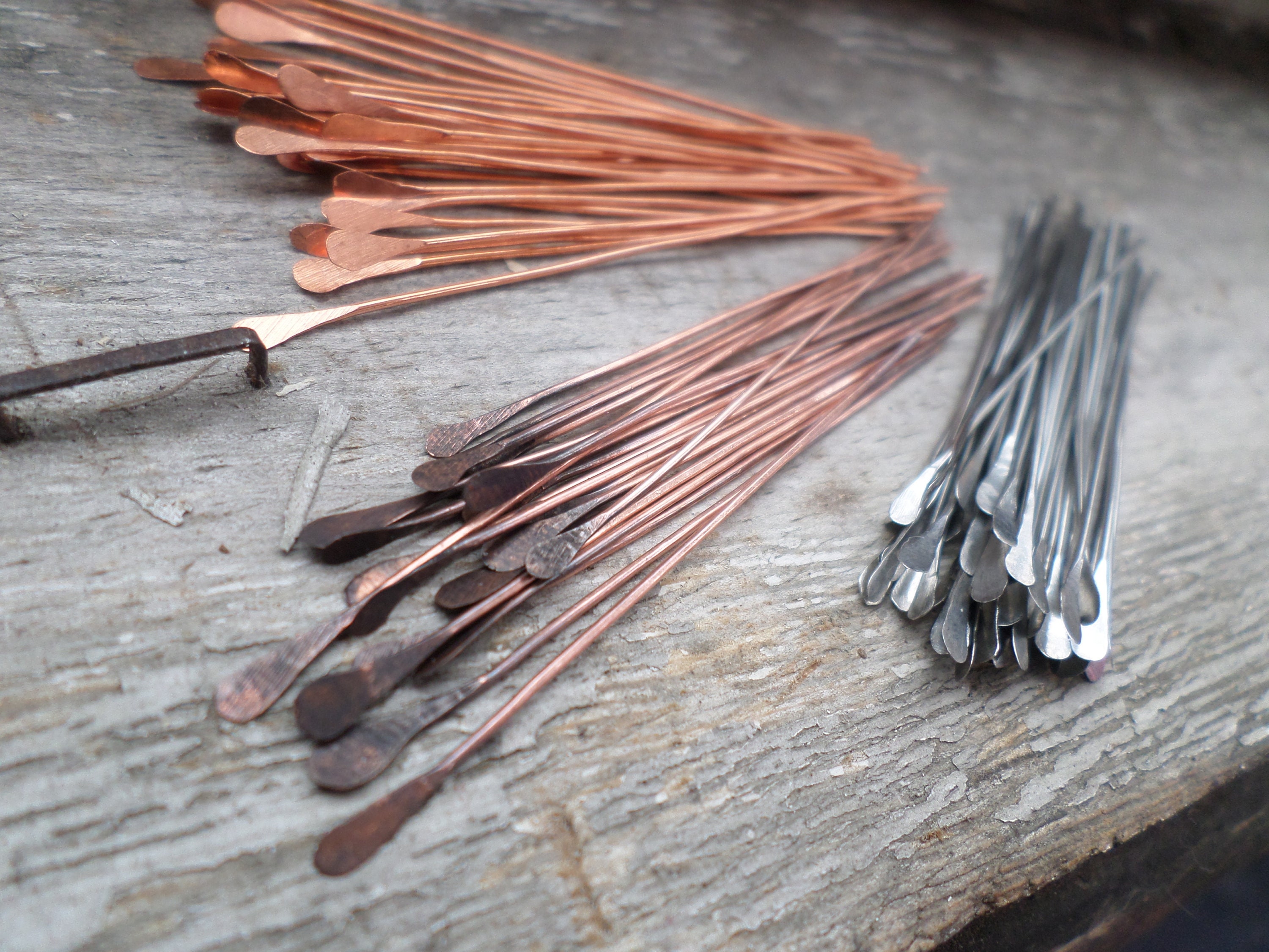 Paddle Pins Hand Forged 50pcs 22g Choose From Sterling Silver - Etsy