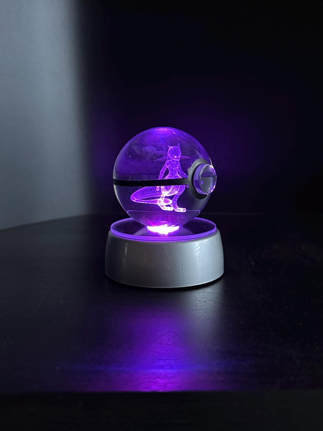 3D Mewtwo Small Crystal Pokemon Ball With Color Changing Base! Elevate ...