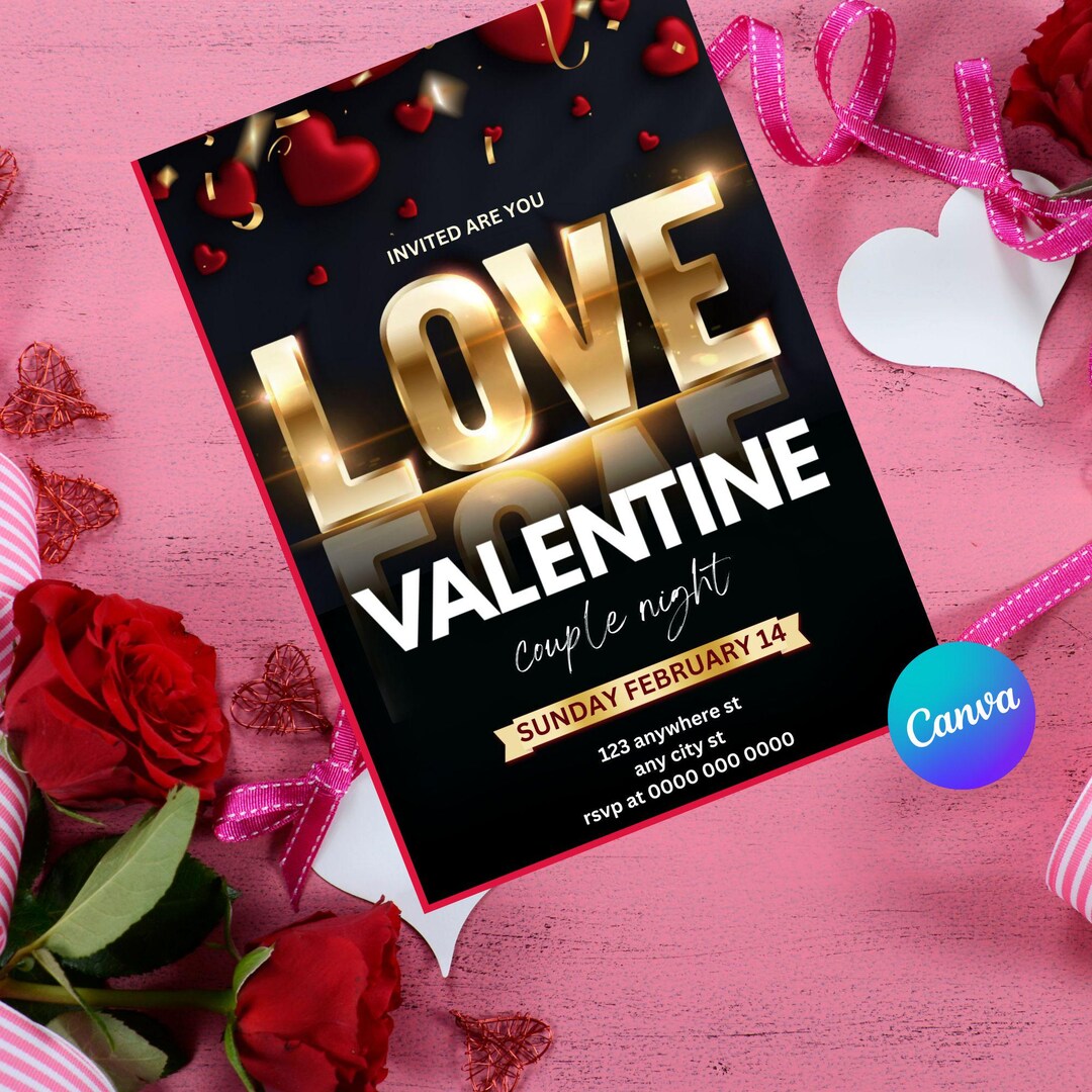 Editable Valentine Invitation Template / Valentine Day Invitation ...