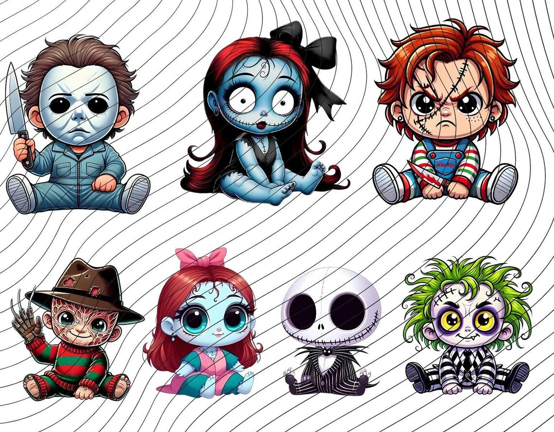 Halloween Babies Horror Clipart Digital Product - Etsy