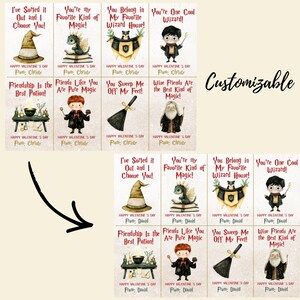 Wizard Valentine Cards for Kids Printable, Magical Classroom Valentines ...