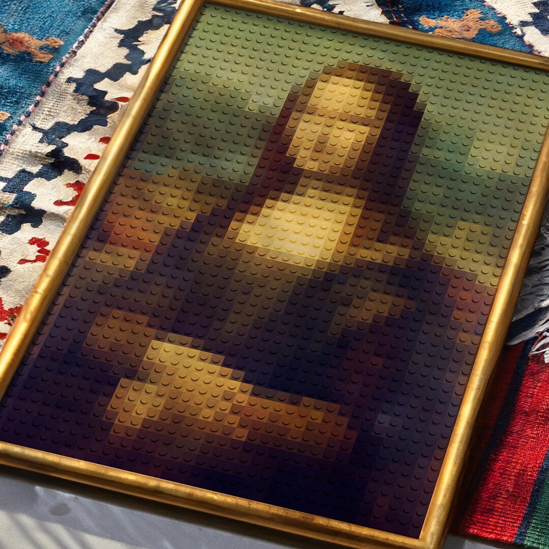 Mona Lisa - Leonardo Da Vinci | Brick Mosaic Pixel Art | Retro ...