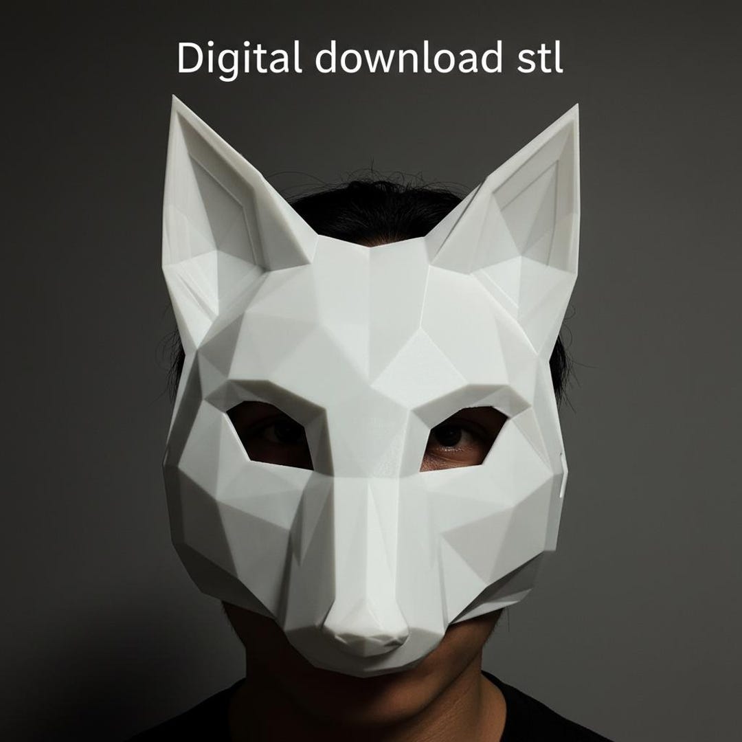 Low Poly Fox Mask STL – 3D Printable Geometric Cosplay File - Etsy