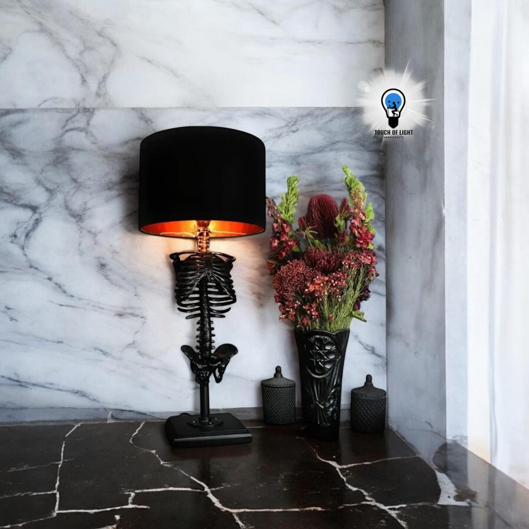 Skeleton Table Lamp Ribcage Lamp Gothic Home Decor Gothic Lighting ...