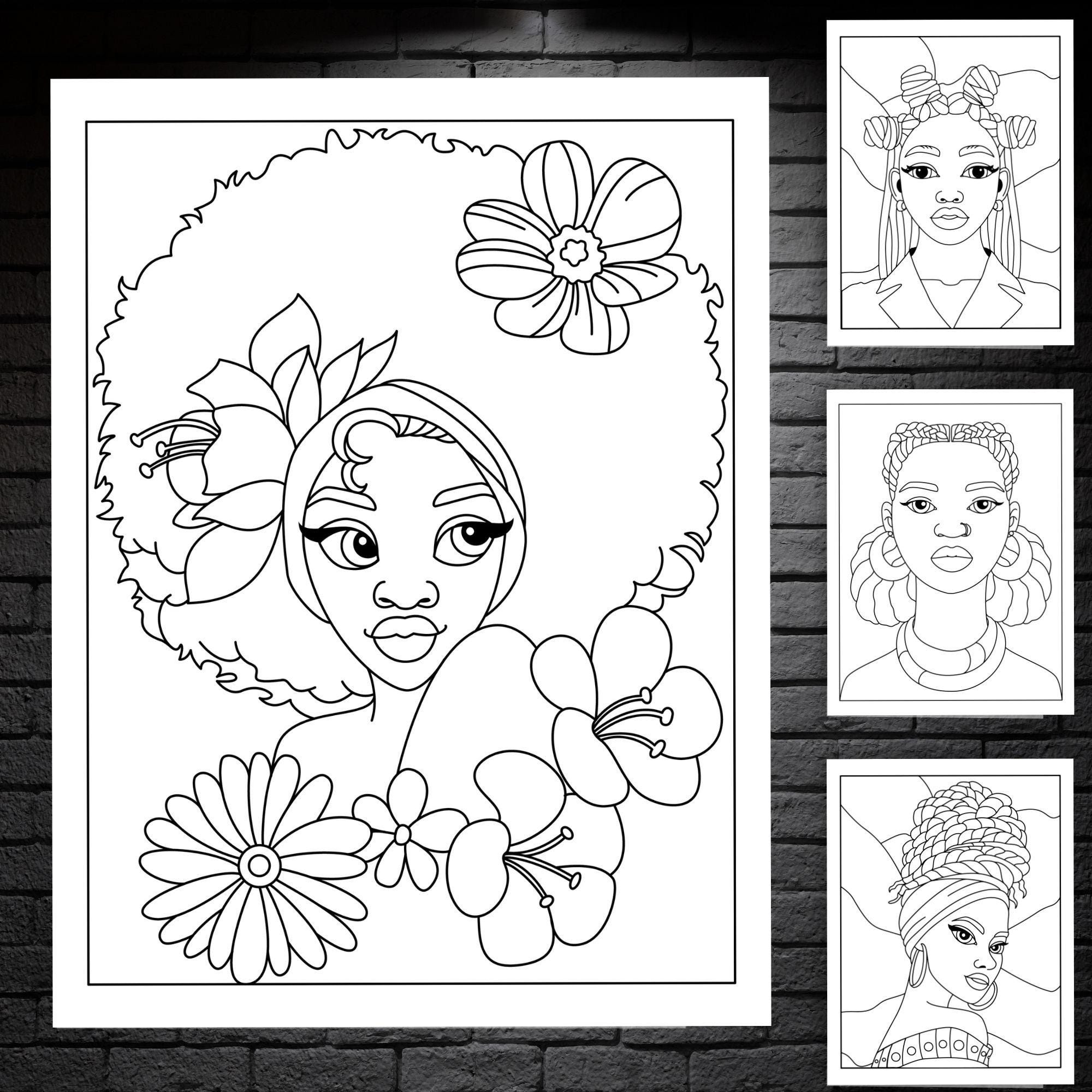 Melanin and Magic: A Black Girl Coloring Experience – 29-page Digital ...