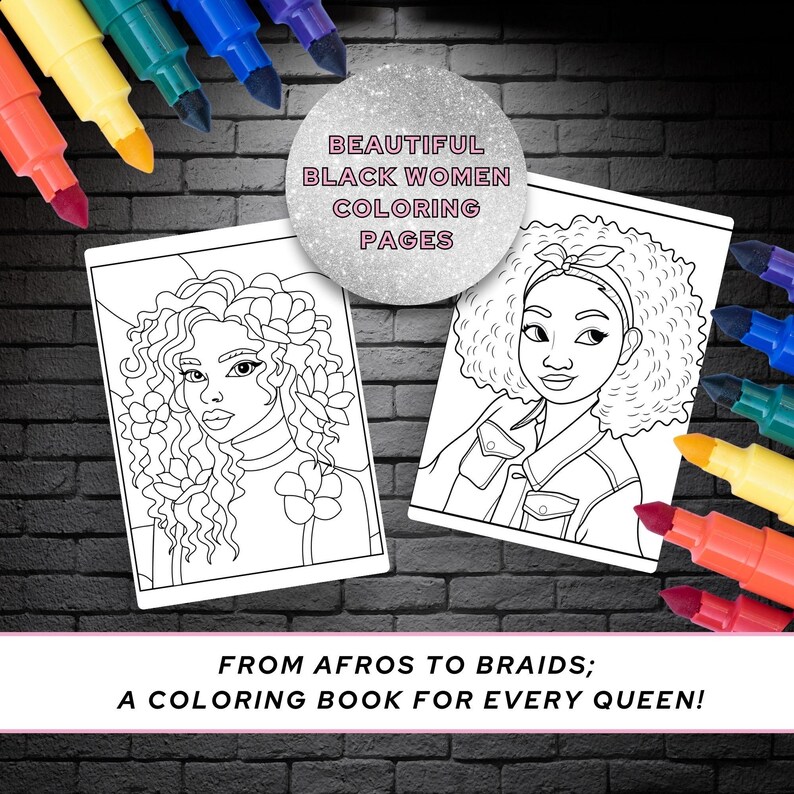 Melanin and Magic: A Black Girl Coloring Experience – 29-page Digital ...