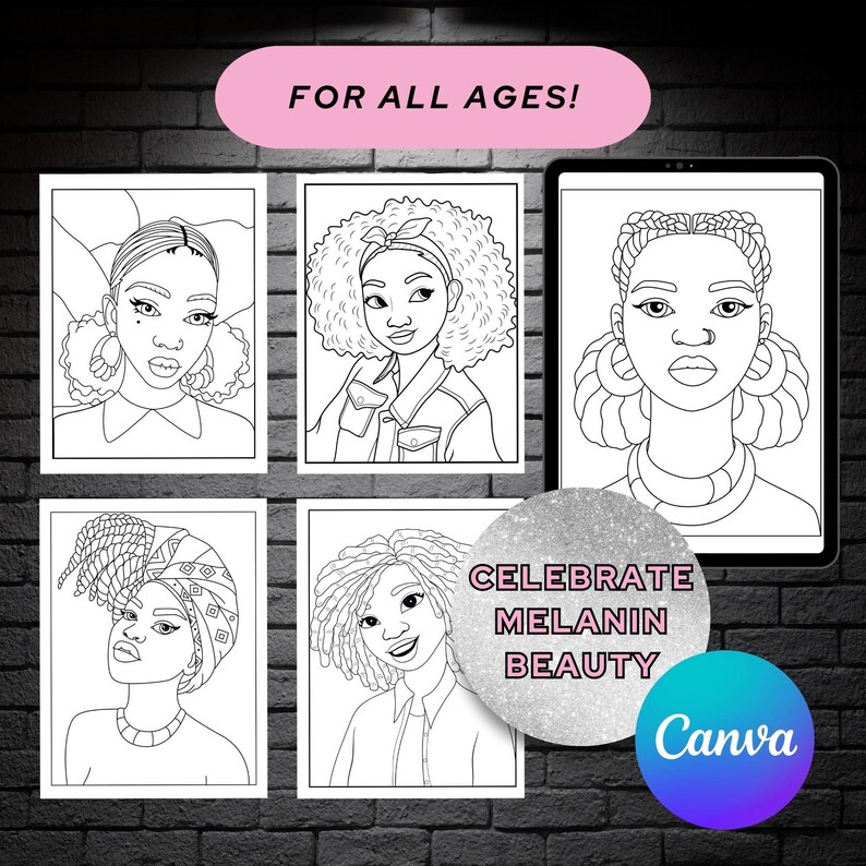 Melanin and Magic: A Black Girl Coloring Experience – 29-page Digital ...