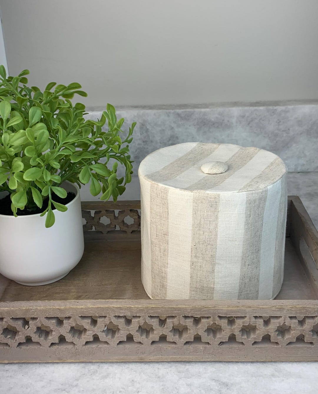 Linen Blend Stripe Toilet Paper Cover - Etsy