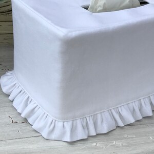 Pick Your Color Linen Fabric Ruffle Rectangle Tissue Box Cover - Etsy