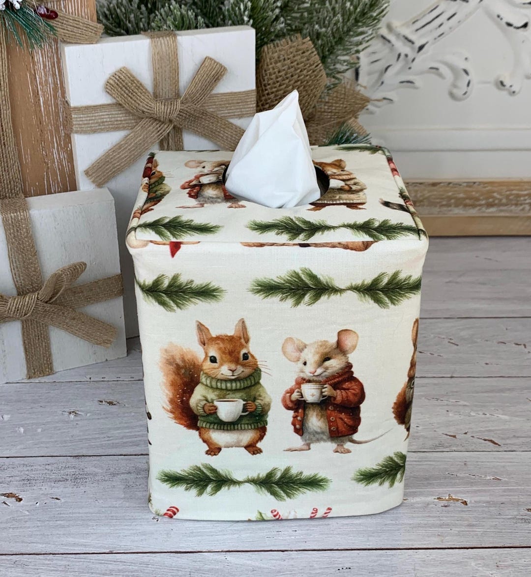 Christmas Critter Reversible Tissue Box Cover - Etsy