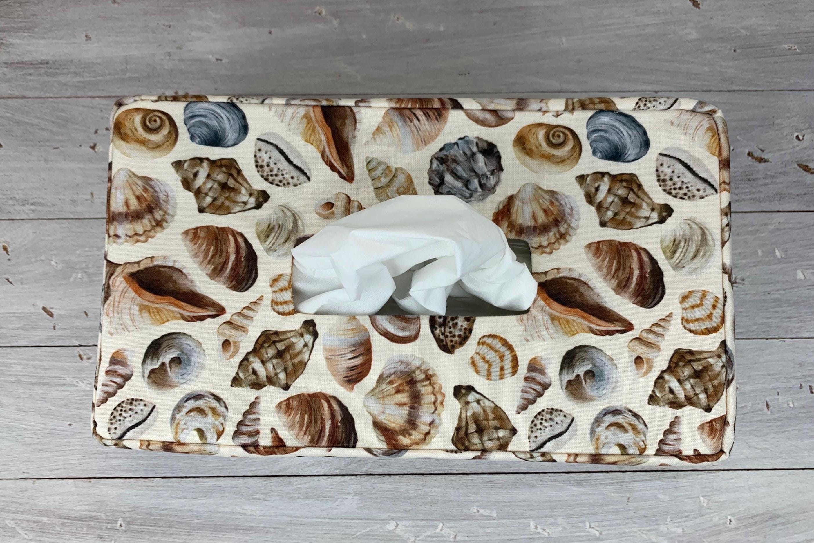 Seashell Ocean Coastal Beach Theme Fabric Rectangle Reversible Fabric ...