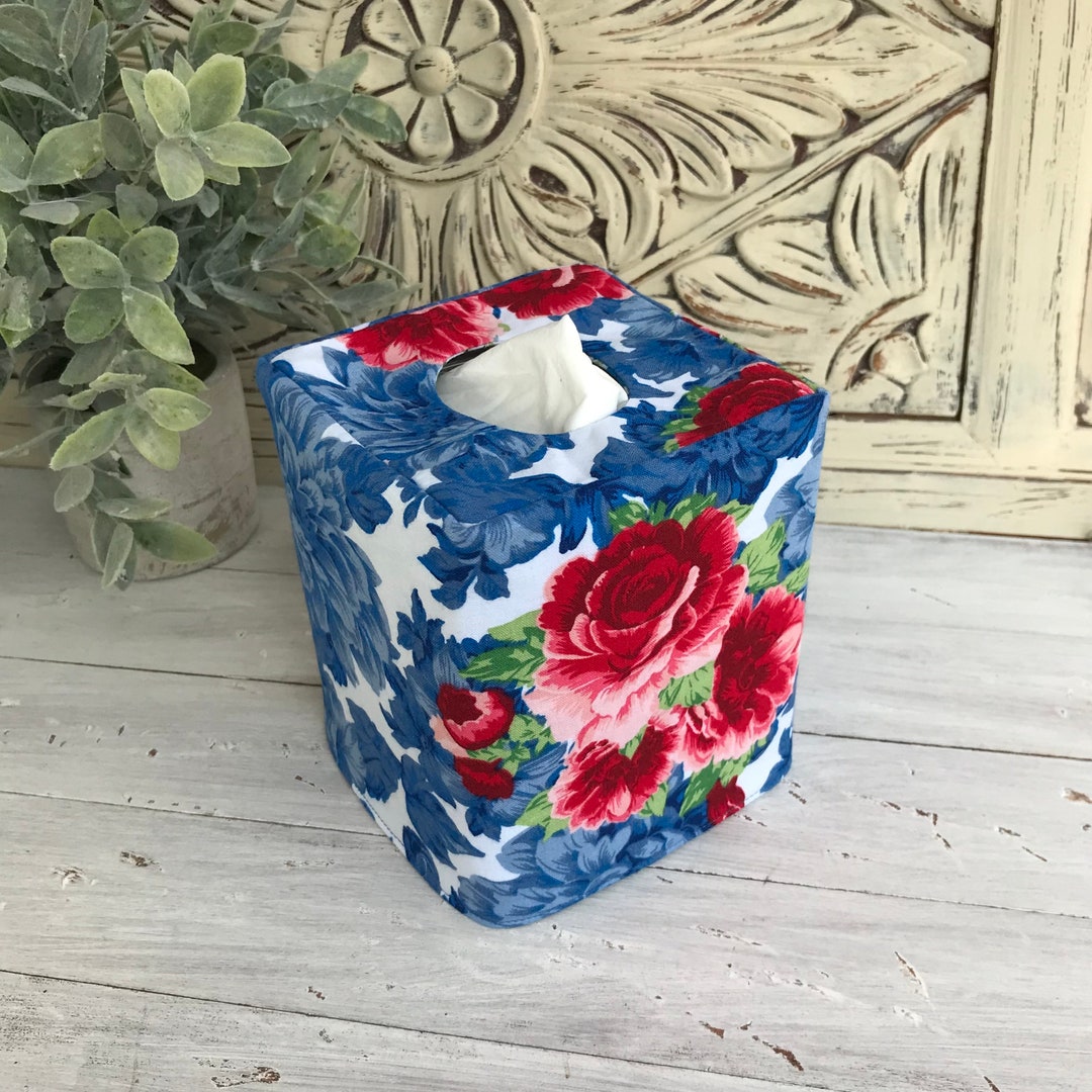 Heritage Rose Floral Reversible Tissue Box Cover - Etsy