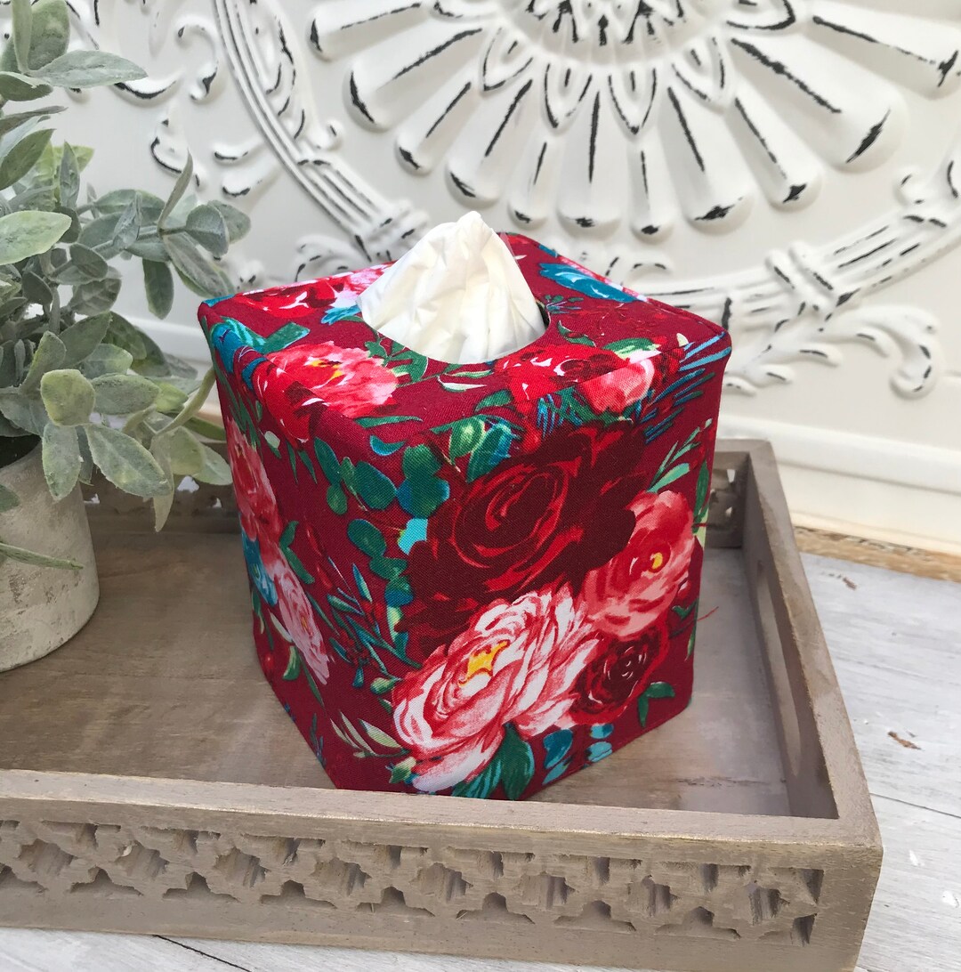 Wishful Winter Rose Reversible Tissue Box Cover - Etsy