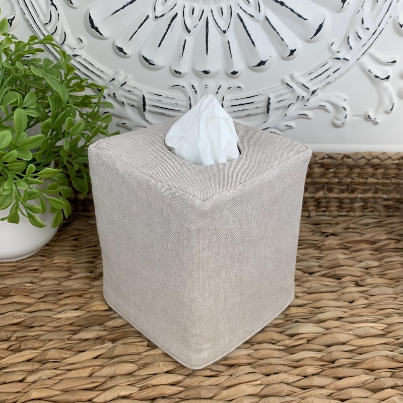 Linen Tissue Box Cover - Etsy